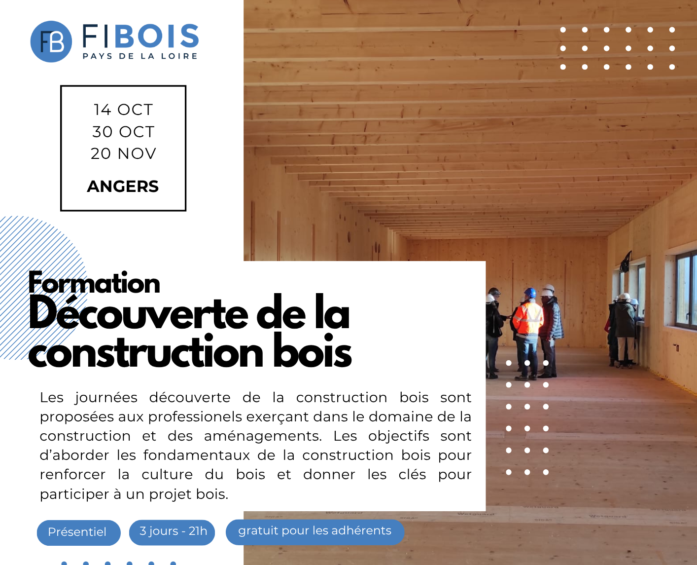 Rentrée 2026 | Formation découverte de la construction bois - Fibois Pays de la Loire